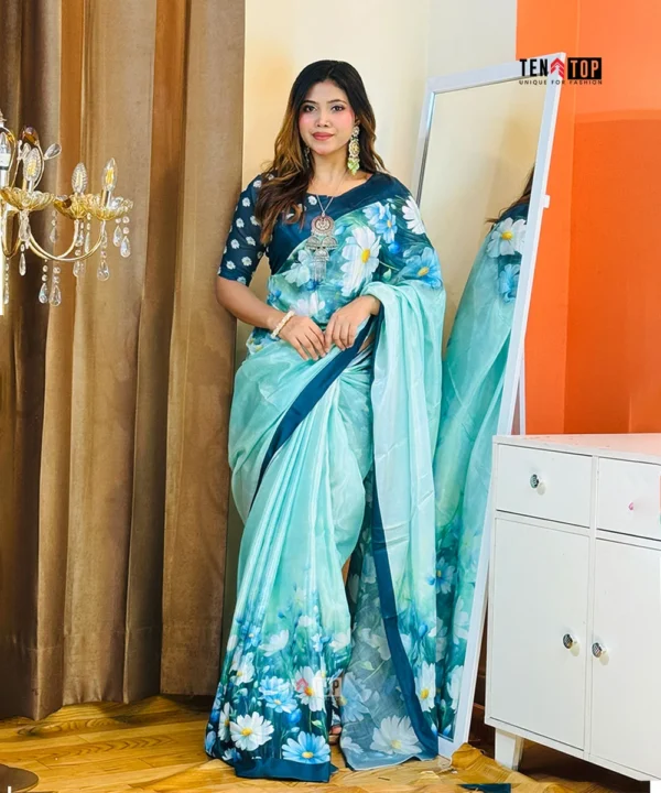 Premium Topper Silk Bilashi Saree – Ten Top